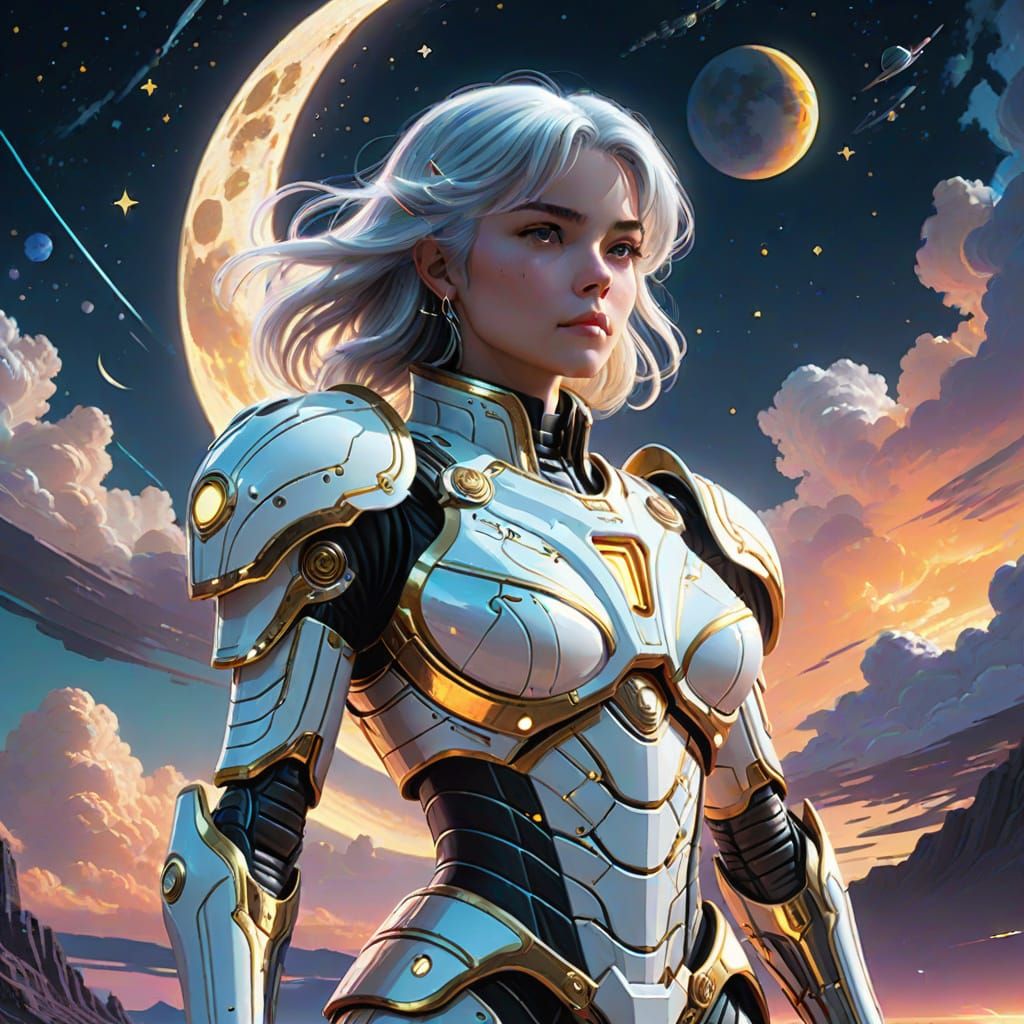 Ethereal Space Opera: A Majestic Celestial Goddess - AI Art
