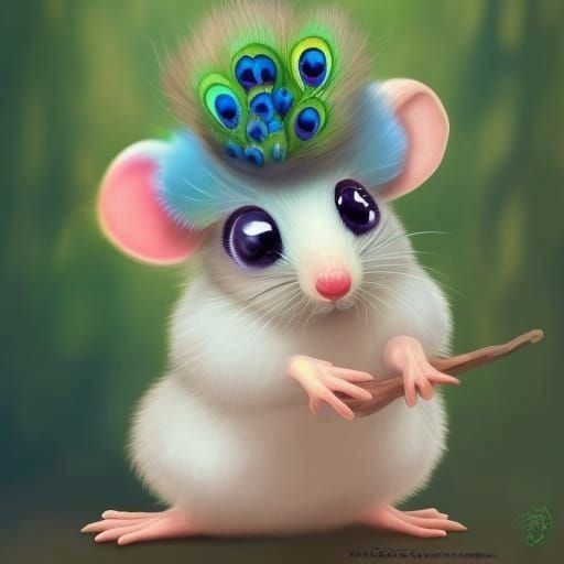 The cute baby Peacock mouse - AI Generated Artwork - NightCafe Creator