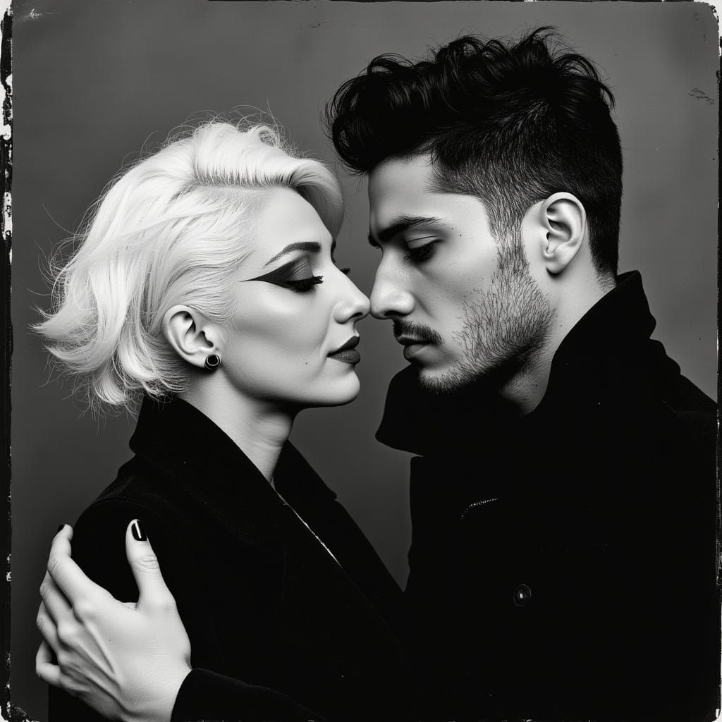 Die with a Smile - Ethereal Couple Embracing in a Desolate L...