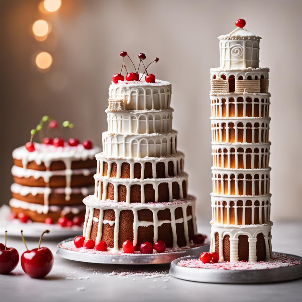 TOWER OF PISA CAKE - AI Generated Artwork - NightCafe Creator