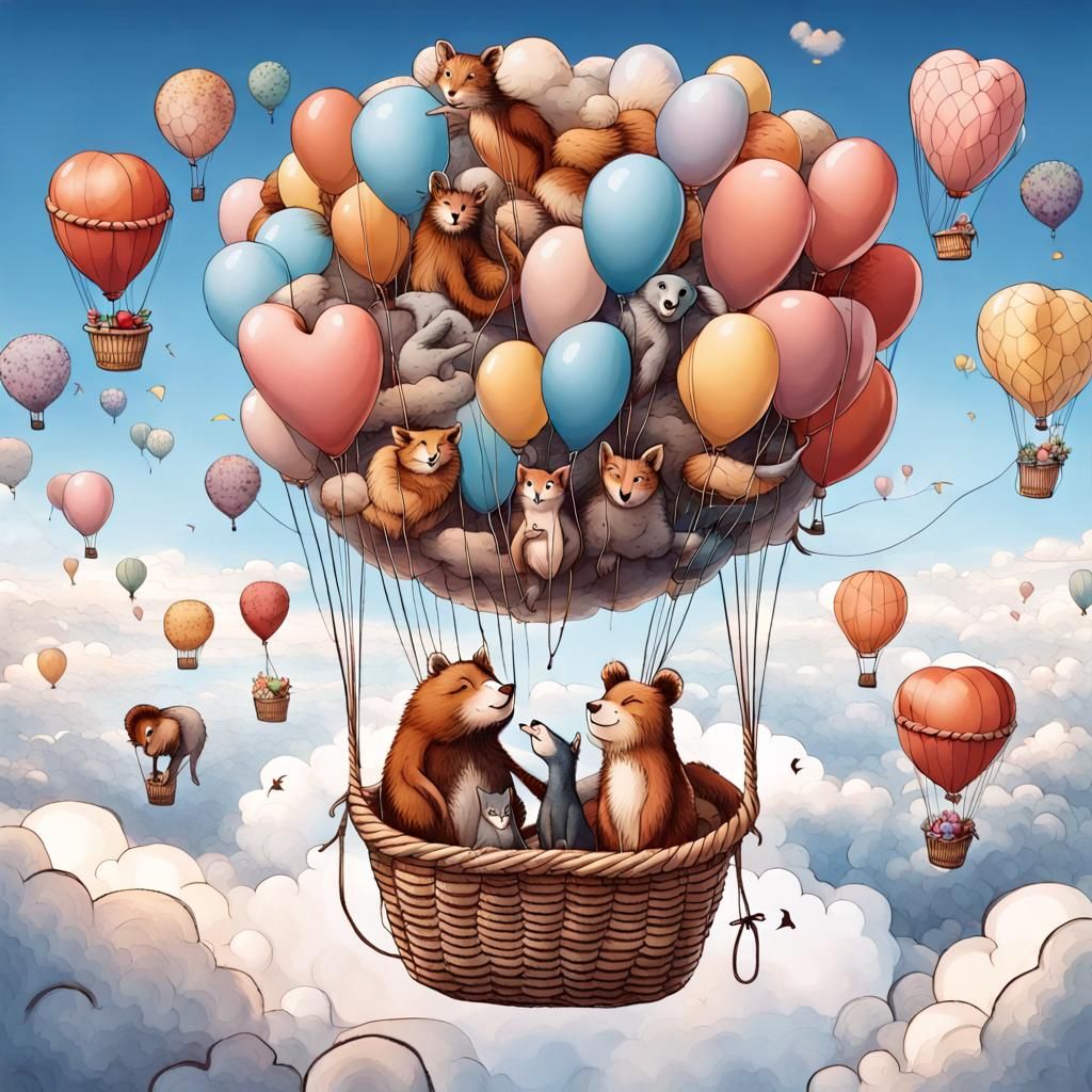 Animal Shaped Helium Balloon - AI Generated Artwork - NightCafe Creator