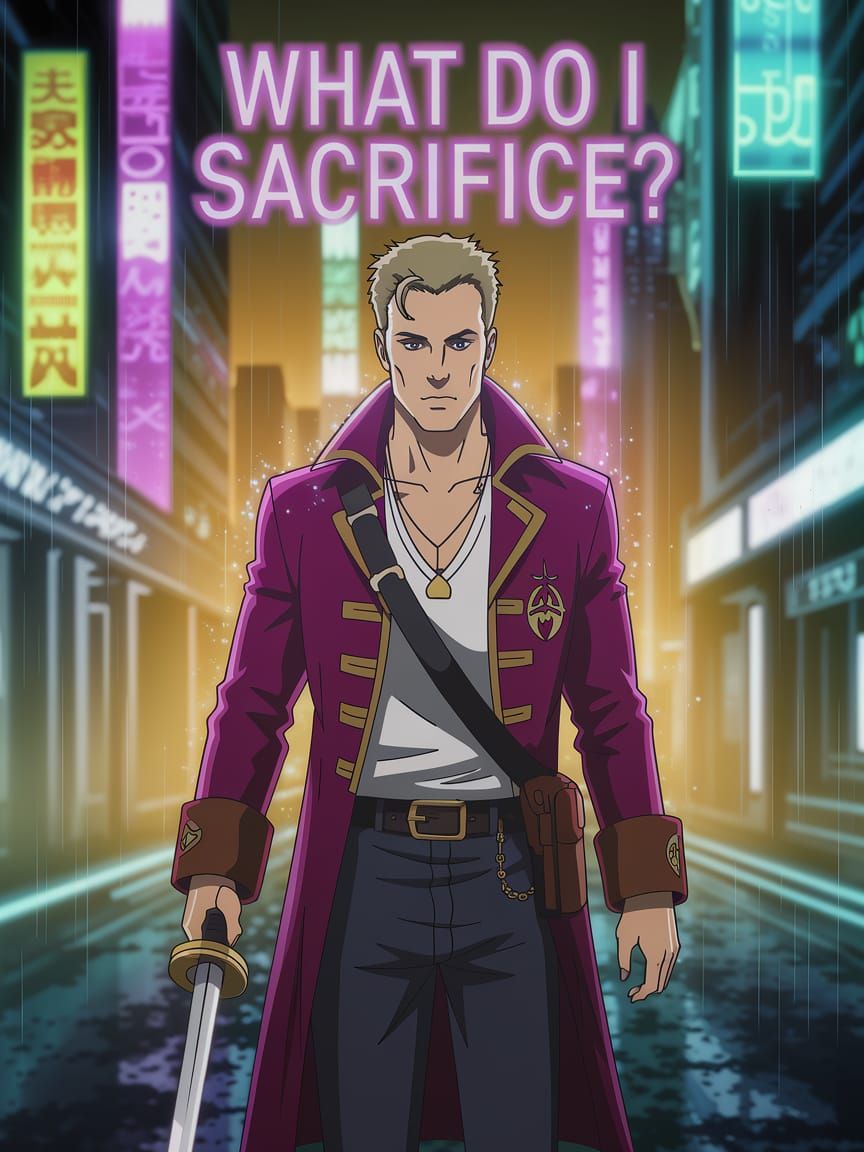 Stellan Skarsgård as Punk Rock Pirate in Cyberpunk... - AI Art