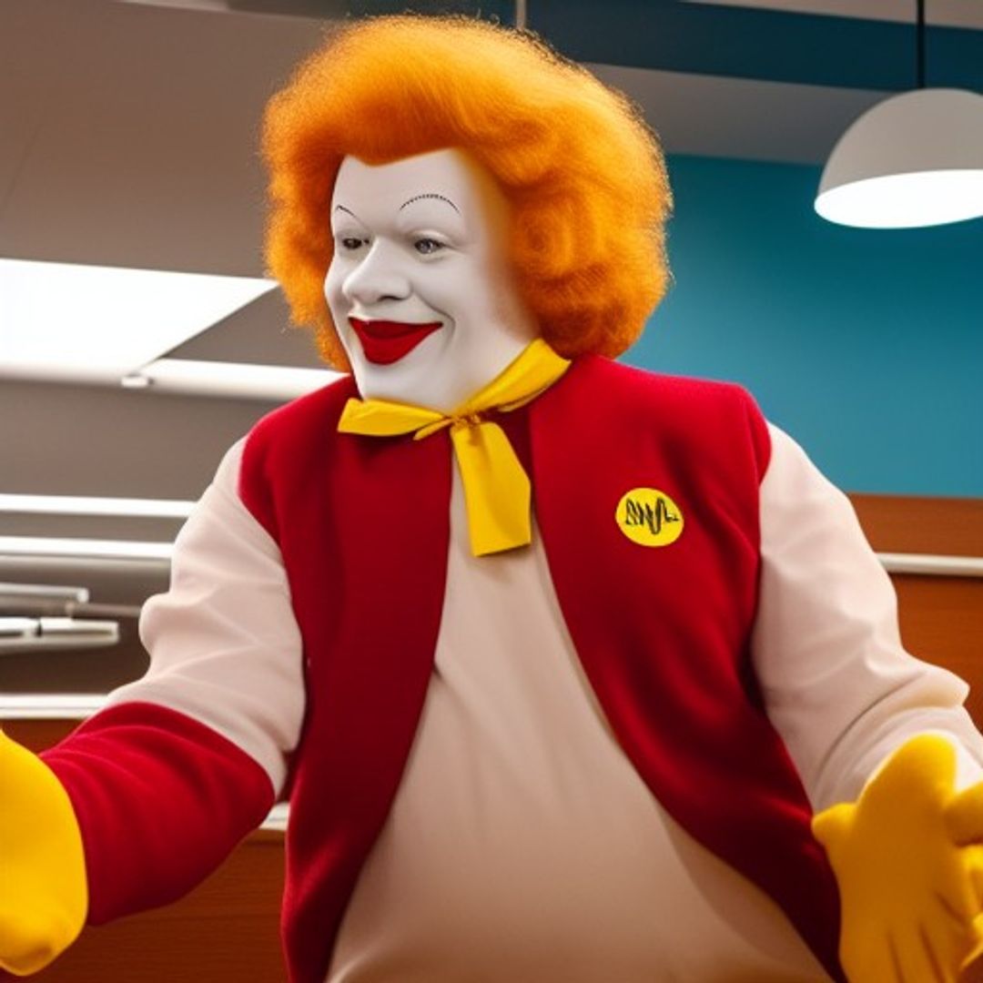 Ronald Mcdonald in film - AI Generated Artwork - NightCafe Creator