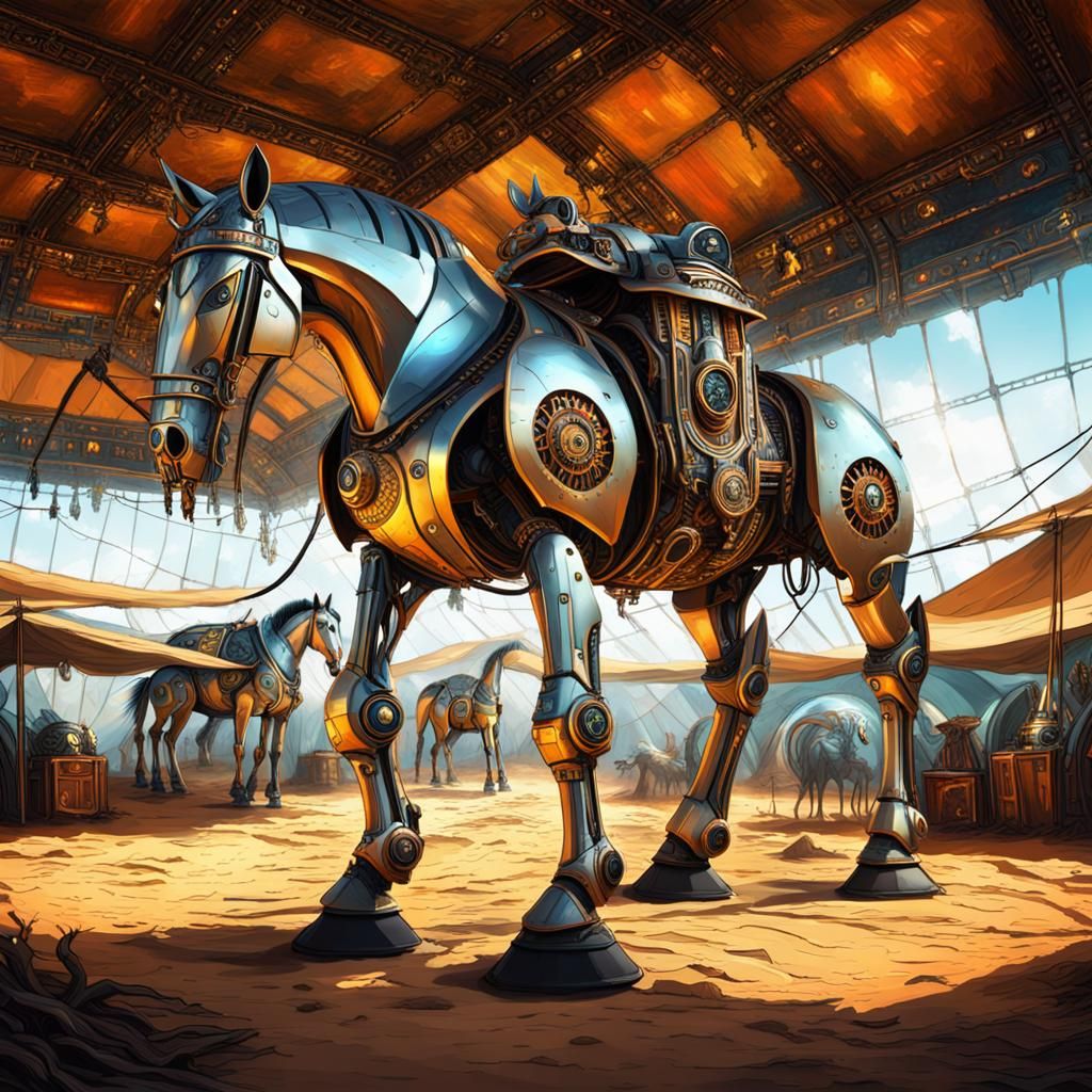 (Futuristic nomadic tents inhabited by beautiful female Amazonian ...