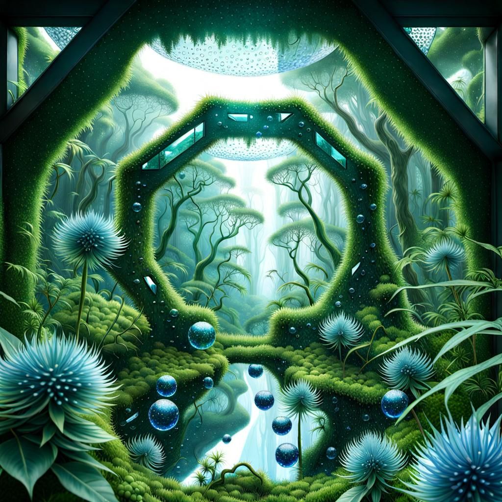 Overgrown eryngium giganteum bubble forest - AI Generated Artwork ...