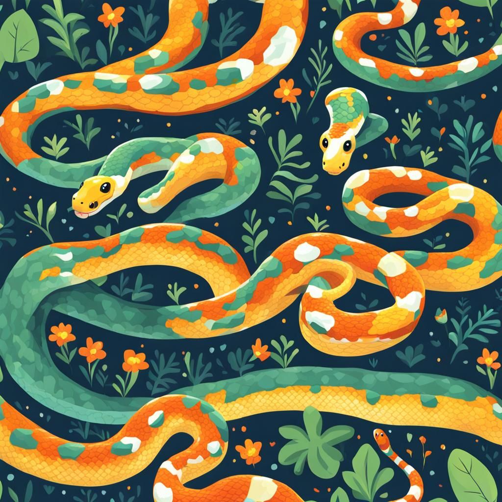 Cute snake - AI Generated Artwork - NightCafe Creator
