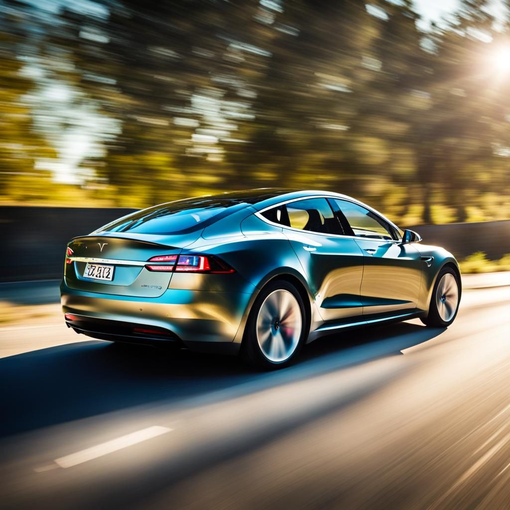 fast Tesla car racing in sunlight - AI Generated Artwork - NightCafe ...