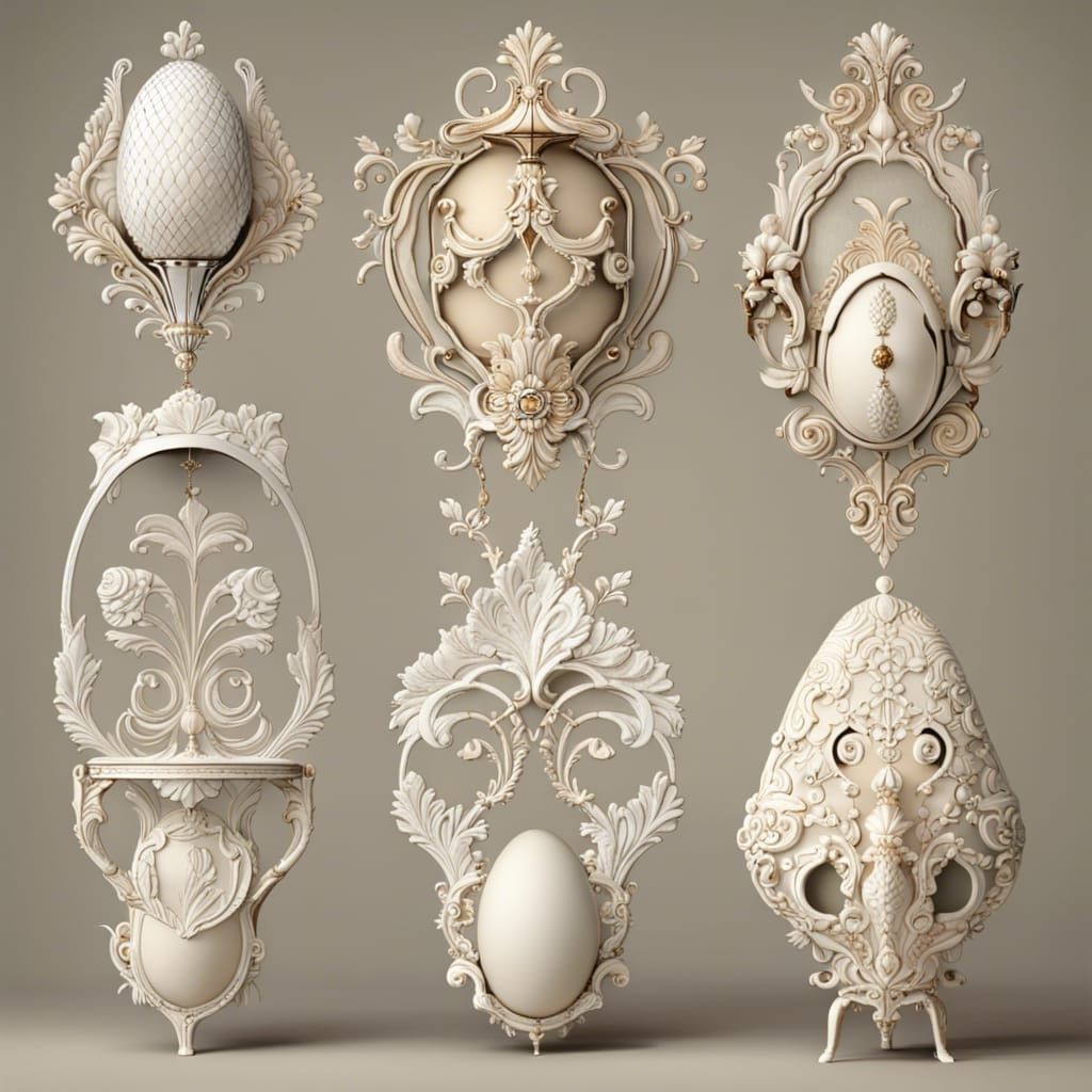 The white Fabregé Eggs - AI Generated Artwork - NightCafe Creator