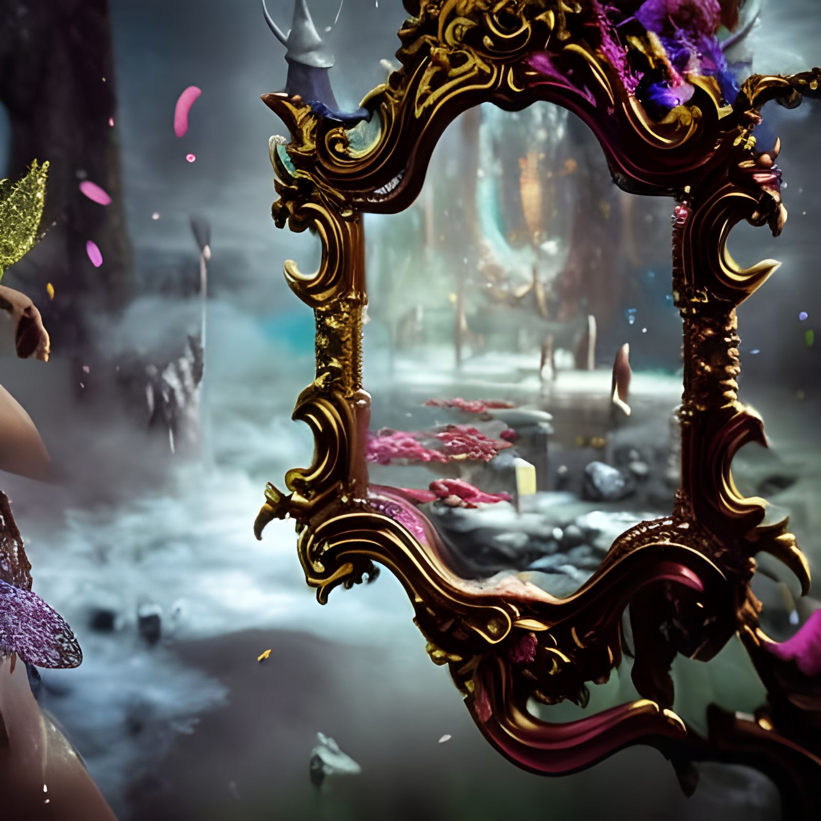 Throught the Fairyland Mirror - AI Generated Artwork - NightCafe Creator