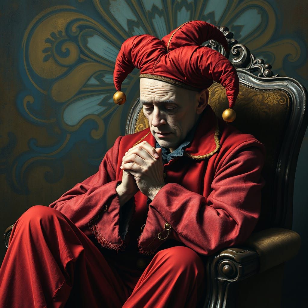 The sad jester #1 - Melancholic Jester Lost in Thought