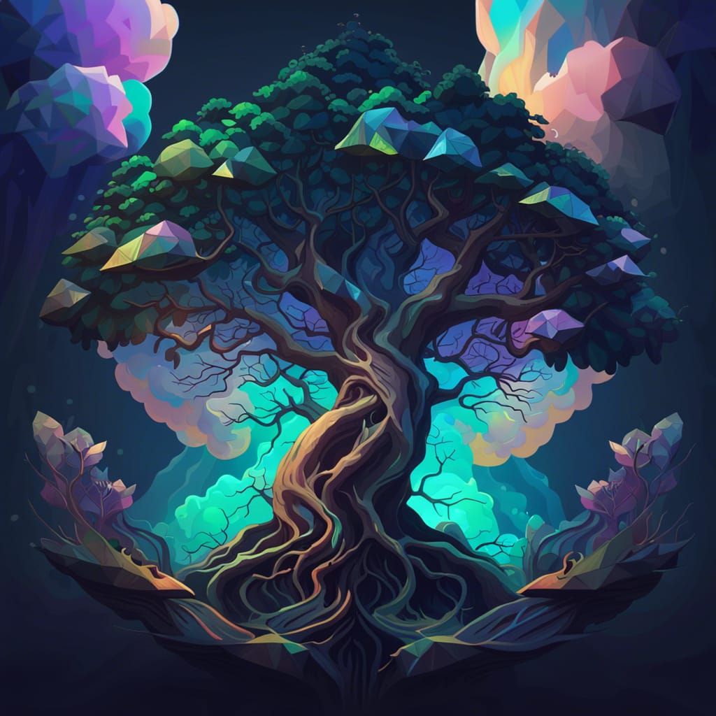 Yggdrasil Vector Art - AI Generated Artwork - NightCafe Creator