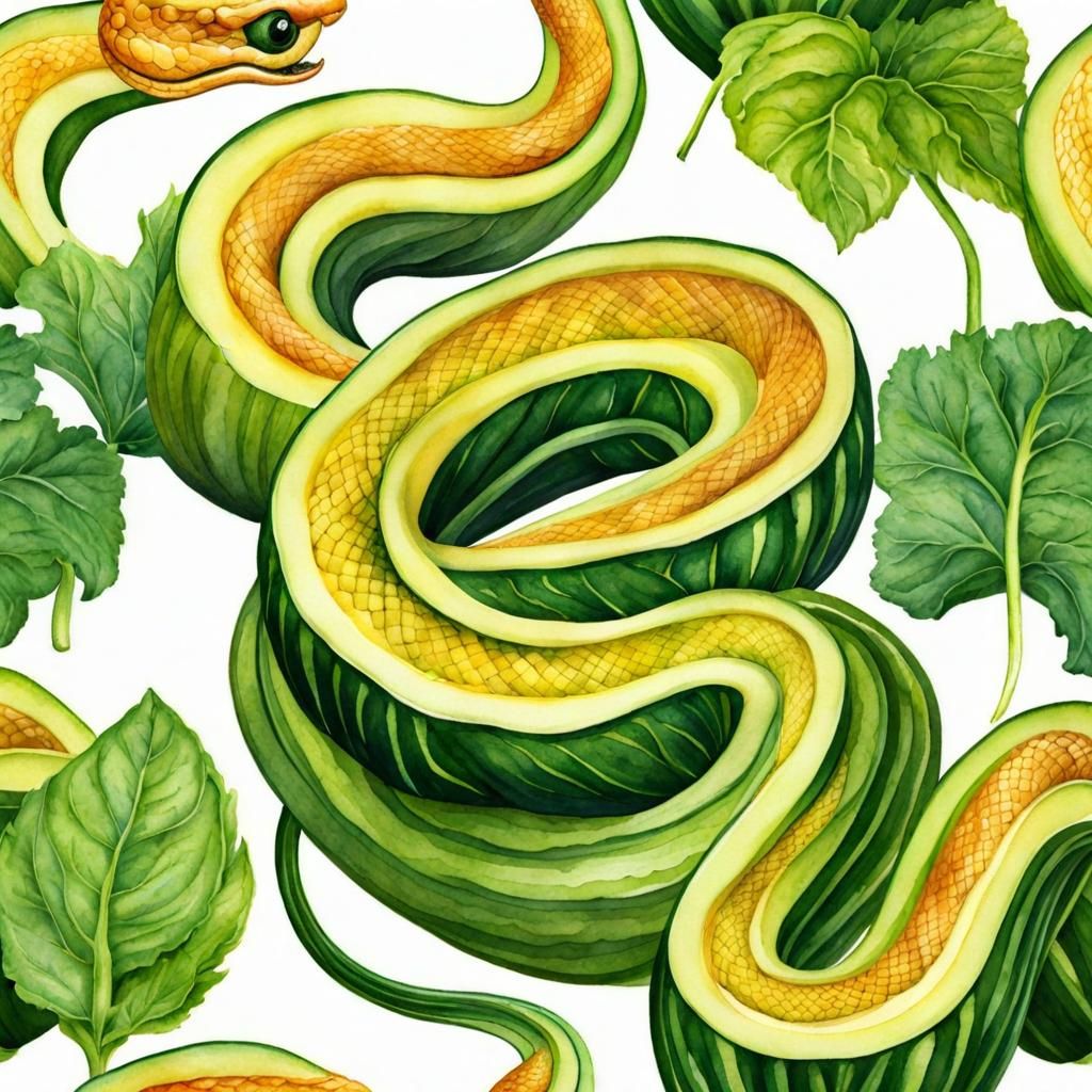 Zucchini snake - AI Generated Artwork - NightCafe Creator