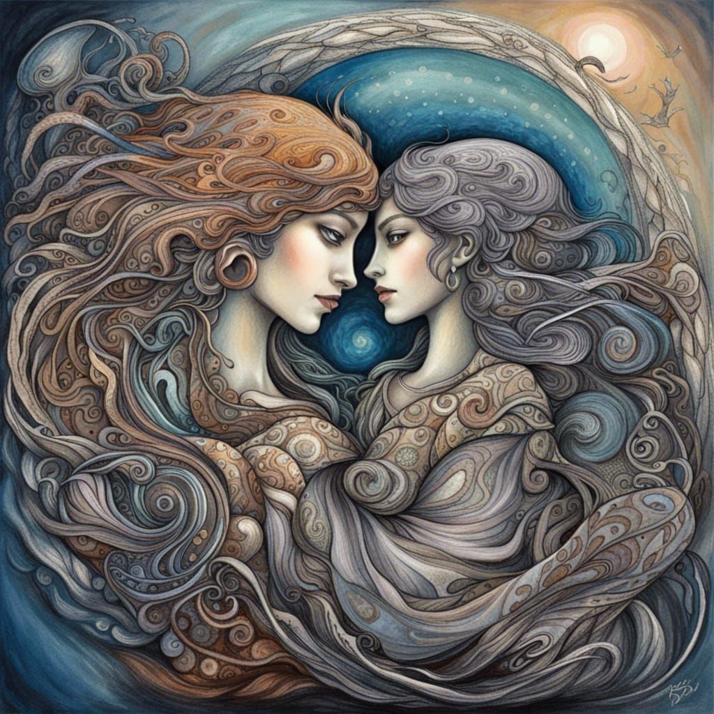 Mother and Daughter Forever - AI Generated Artwork - NightCafe Creator