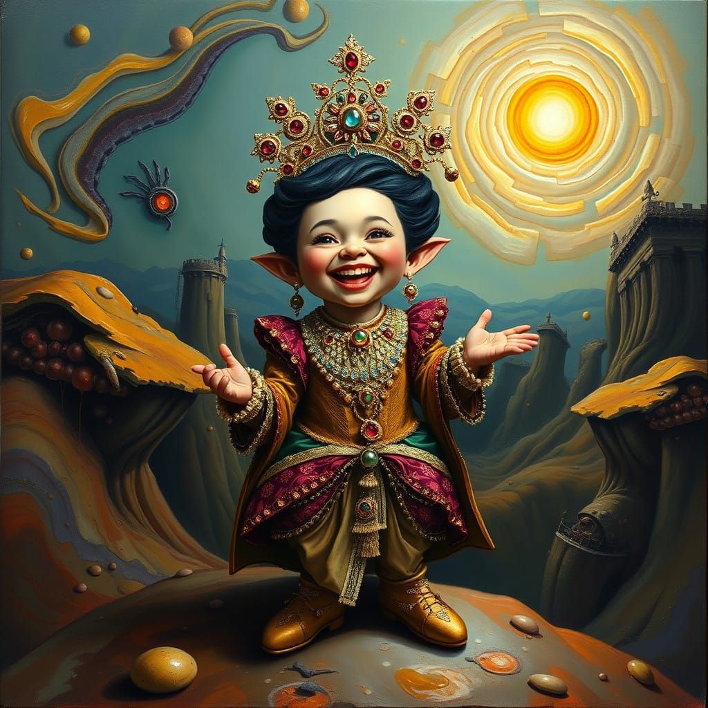 Surrealist Dwarf Queen Reigns in Vibrant, Melting ... - AI Art