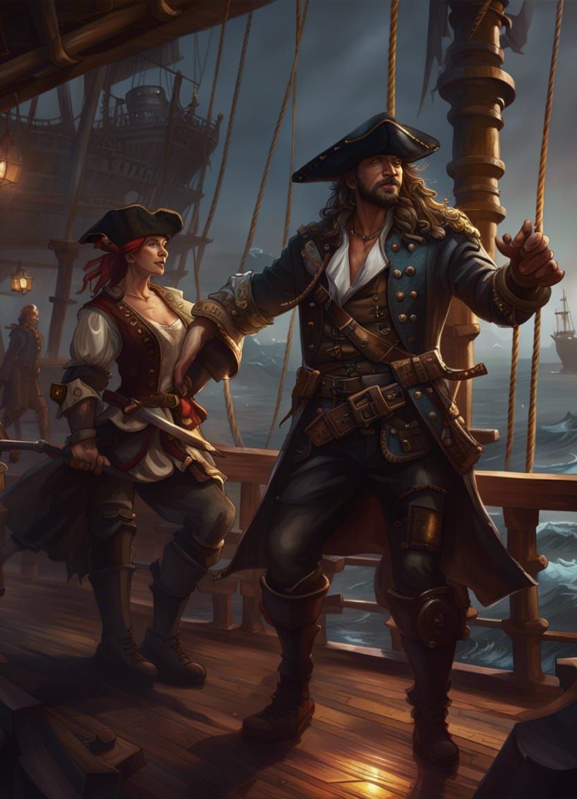 pirate and wench - AI Generated Artwork - NightCafe Creator
