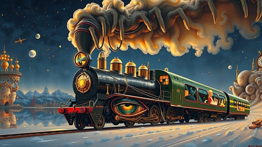 Surreal Pop Art Painting with Dramatic Expressions - AI Art