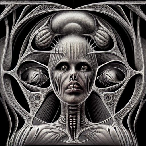 miracle of life by H.R Giger,symmetry, intricate, hyper detailed,8k,album cover art,center - AI ...