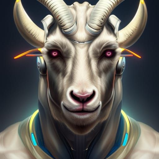 Cyborg Goat - AI Generated Artwork - NightCafe Creator