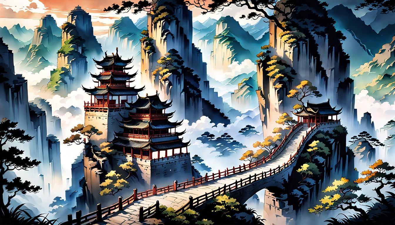 Chinese landscape - AI Generated Artwork - NightCafe Creator