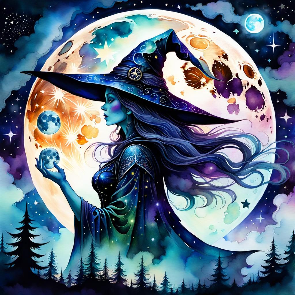 Lunar Witch - AI Generated Artwork - NightCafe Creator