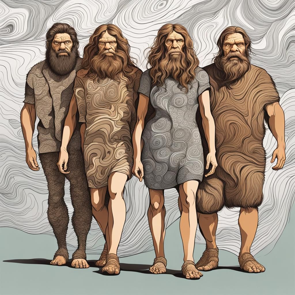 Neanderthal fashion show - AI Generated Artwork - NightCafe Creator