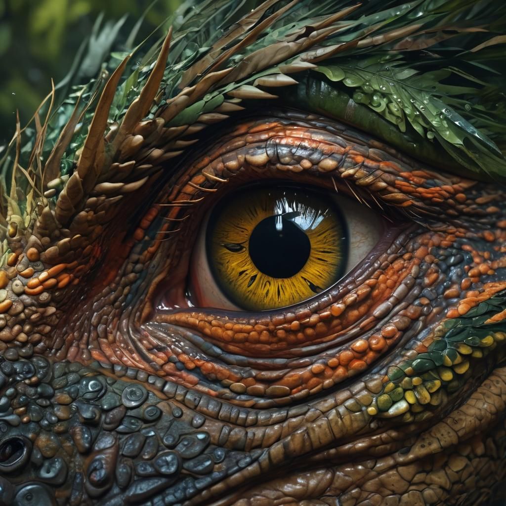 Close up of a Dinosaur Eye 👁️ - AI Generated Artwork - NightCafe Creator