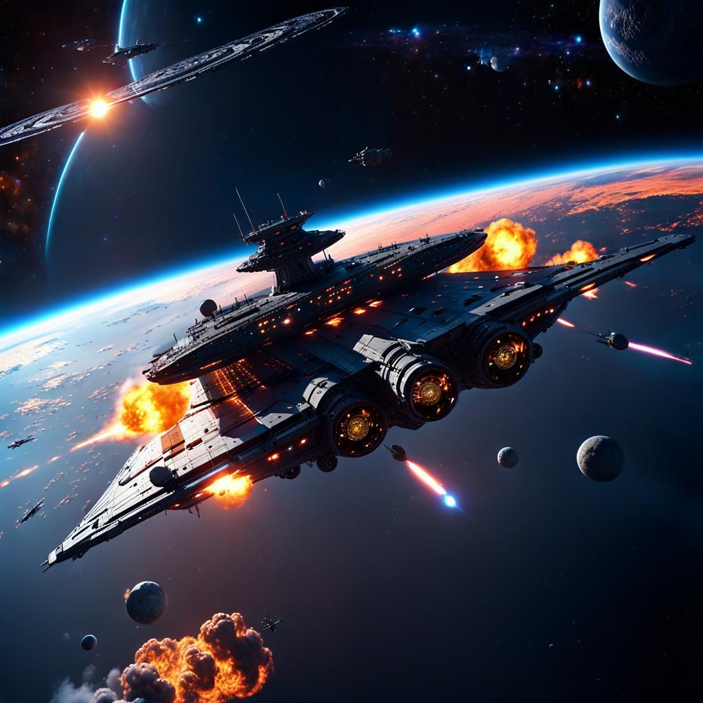 Galactic Conquest: The Epic Voyage of the Celestial Warship - AI ...