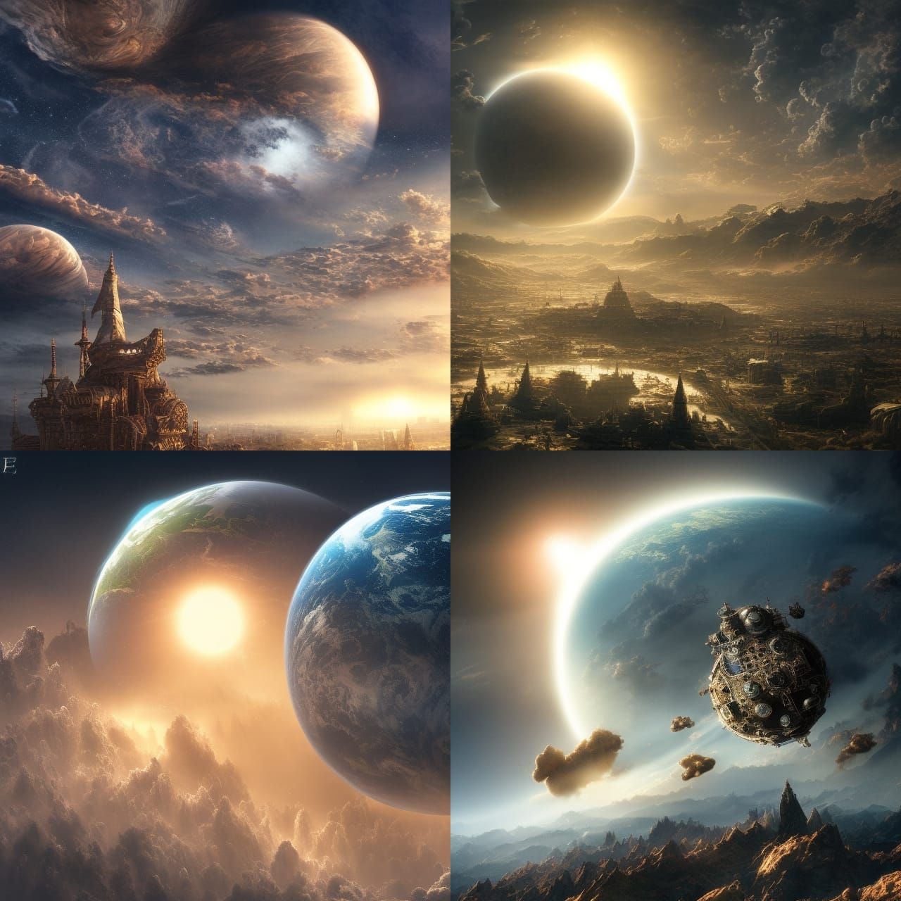 Planet rising over earth Epic cinematic brilliant stunning intricate ...