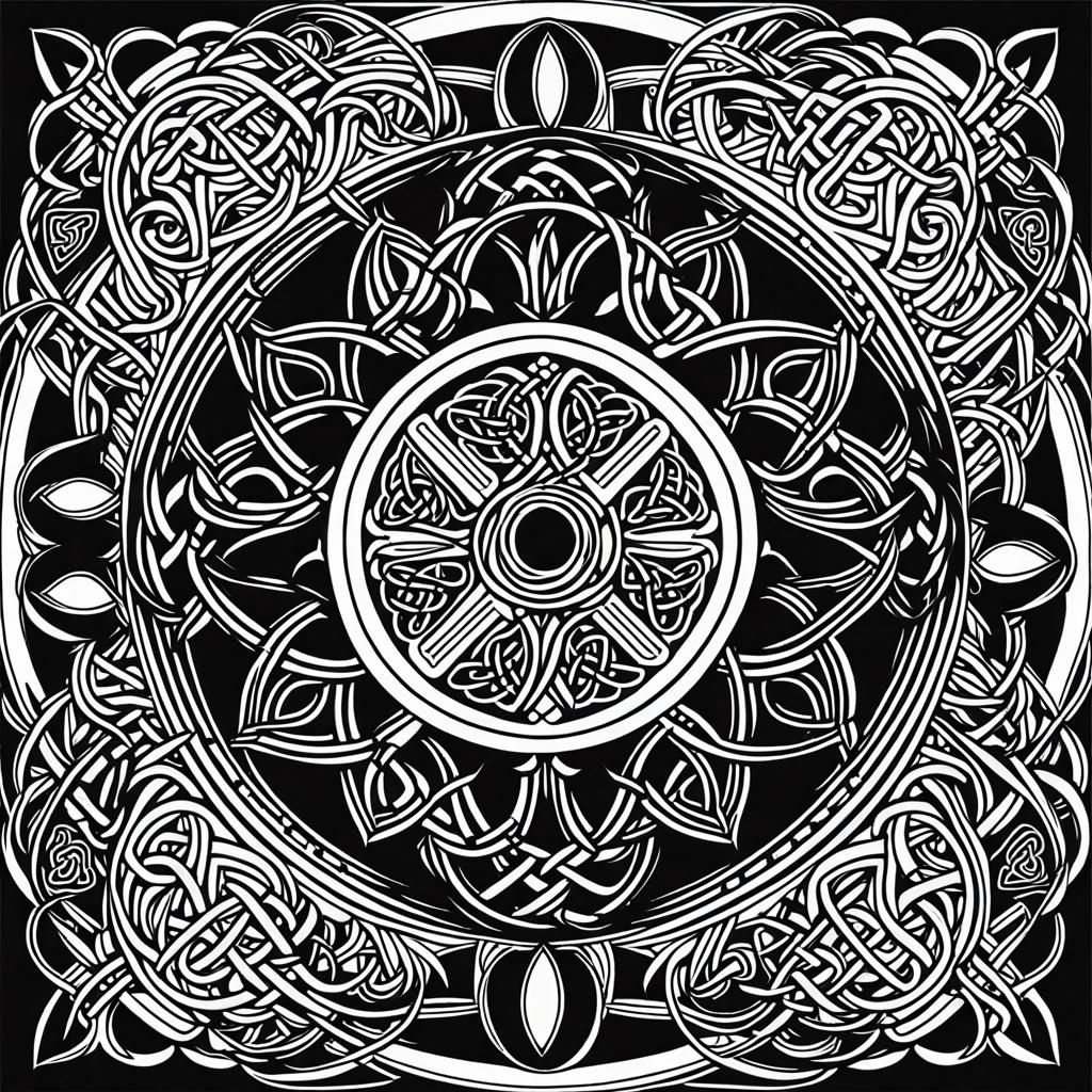 Celtic patterns Tatoo Line art - AI Generated Artwork - NightCafe Creator
