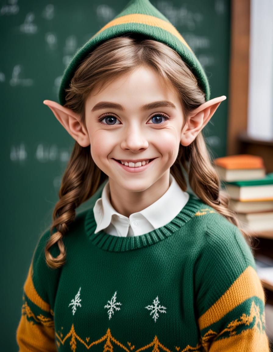 Elf school end of year photo - AI Generated Artwork - NightCafe Creator