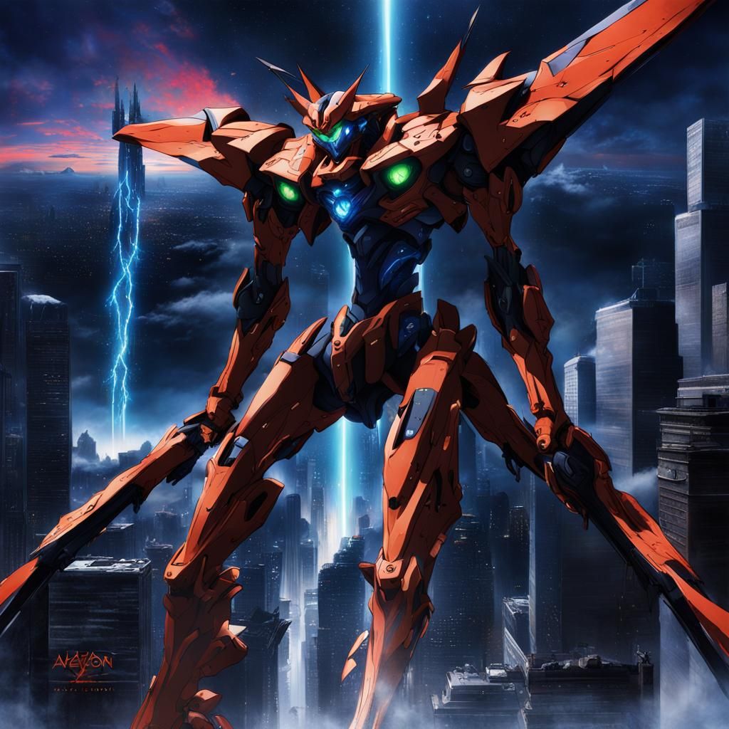 Red Evangelion-Mech - AI Generated Artwork - NightCafe Creator