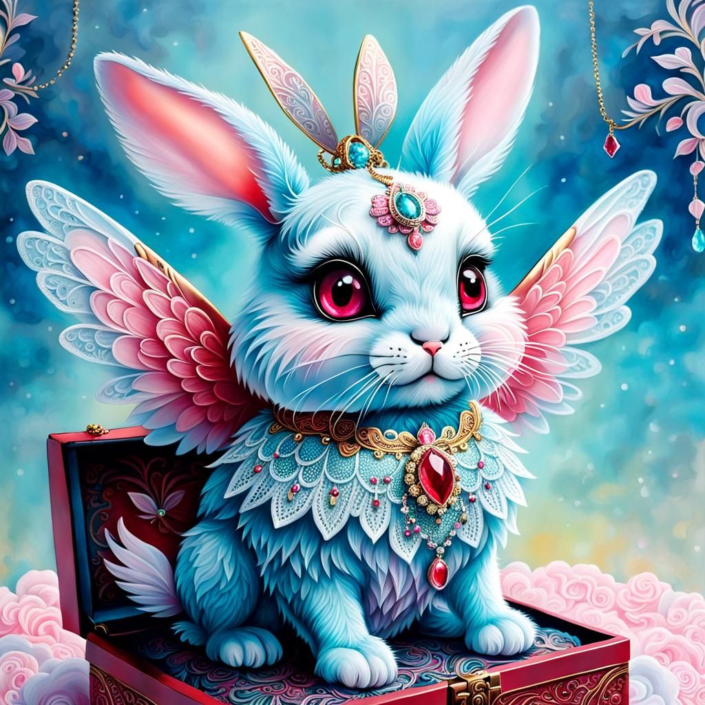 Winged rabbit - AI Generated Artwork - NightCafe Creator