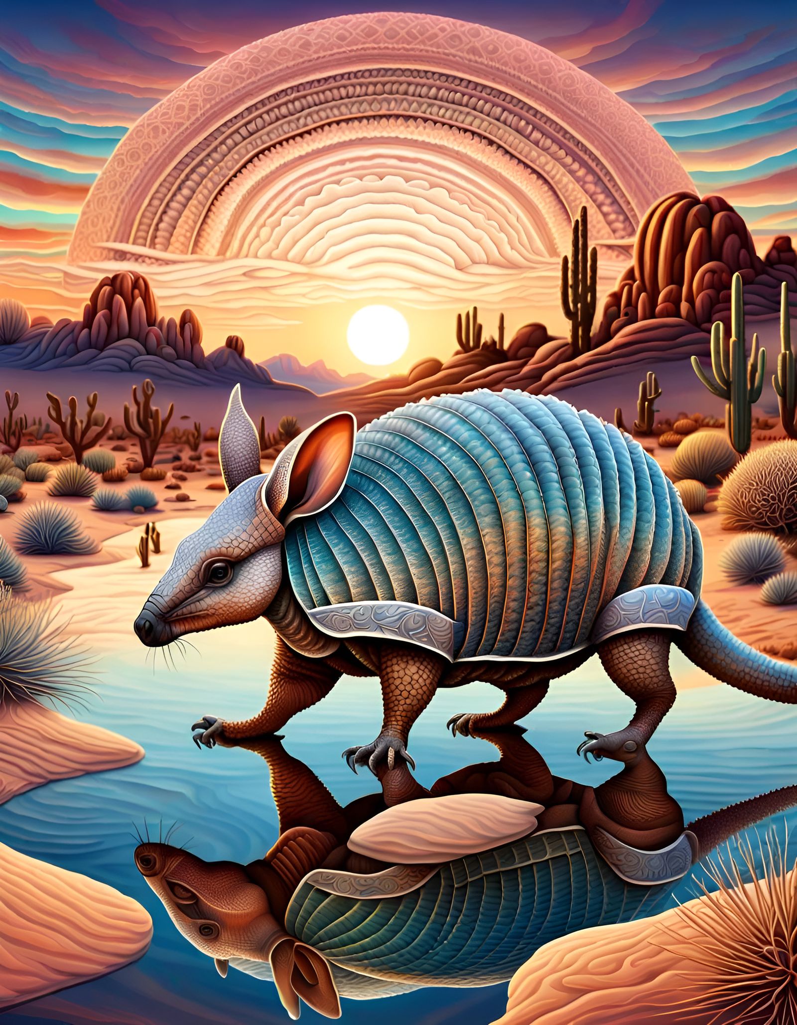 Armadillo Reflection - AI Generated Artwork - NightCafe Creator