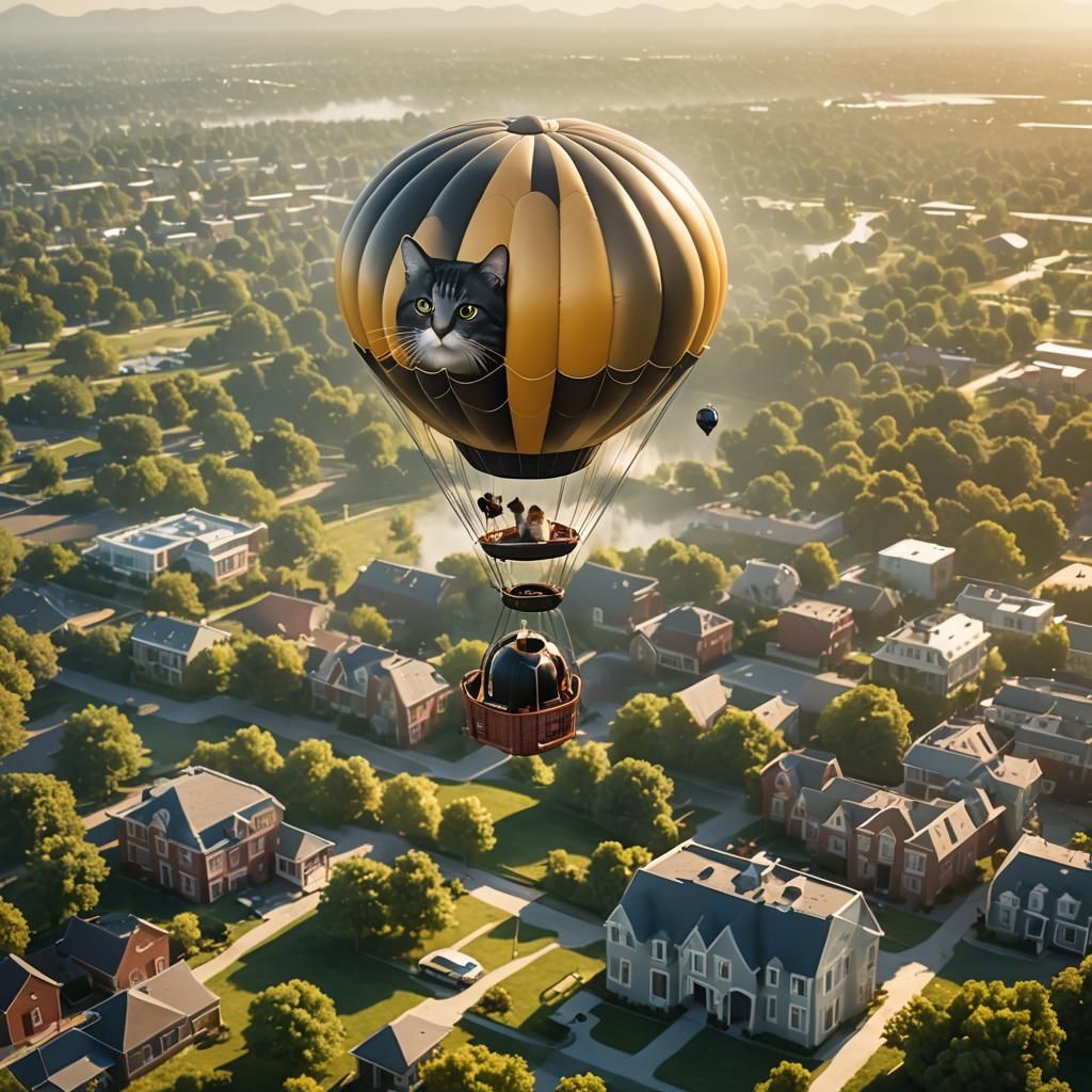 Feline Float - AI Generated Artwork - NightCafe Creator