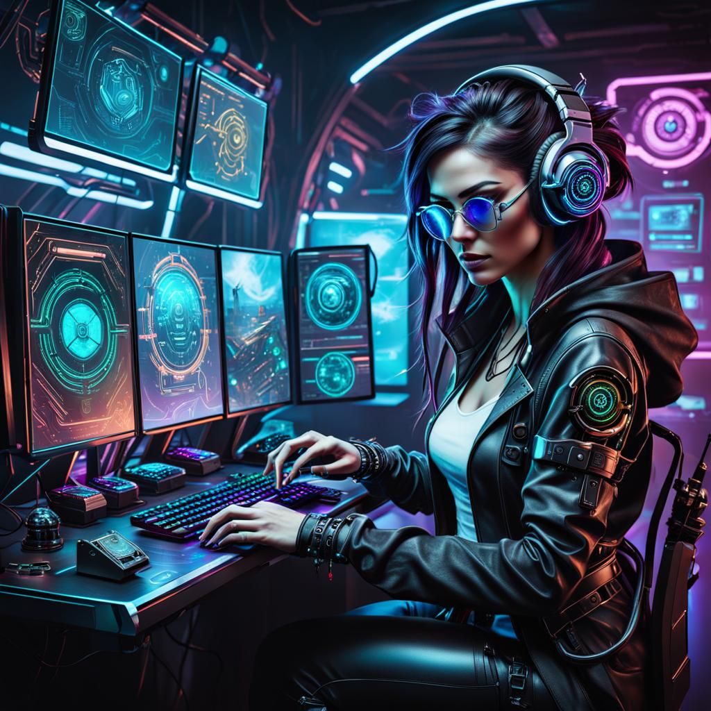 Female gamer - AI Generated Artwork - NightCafe Creator
