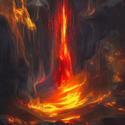 Fire waterfall - AI Generated Artwork - NightCafe Creator