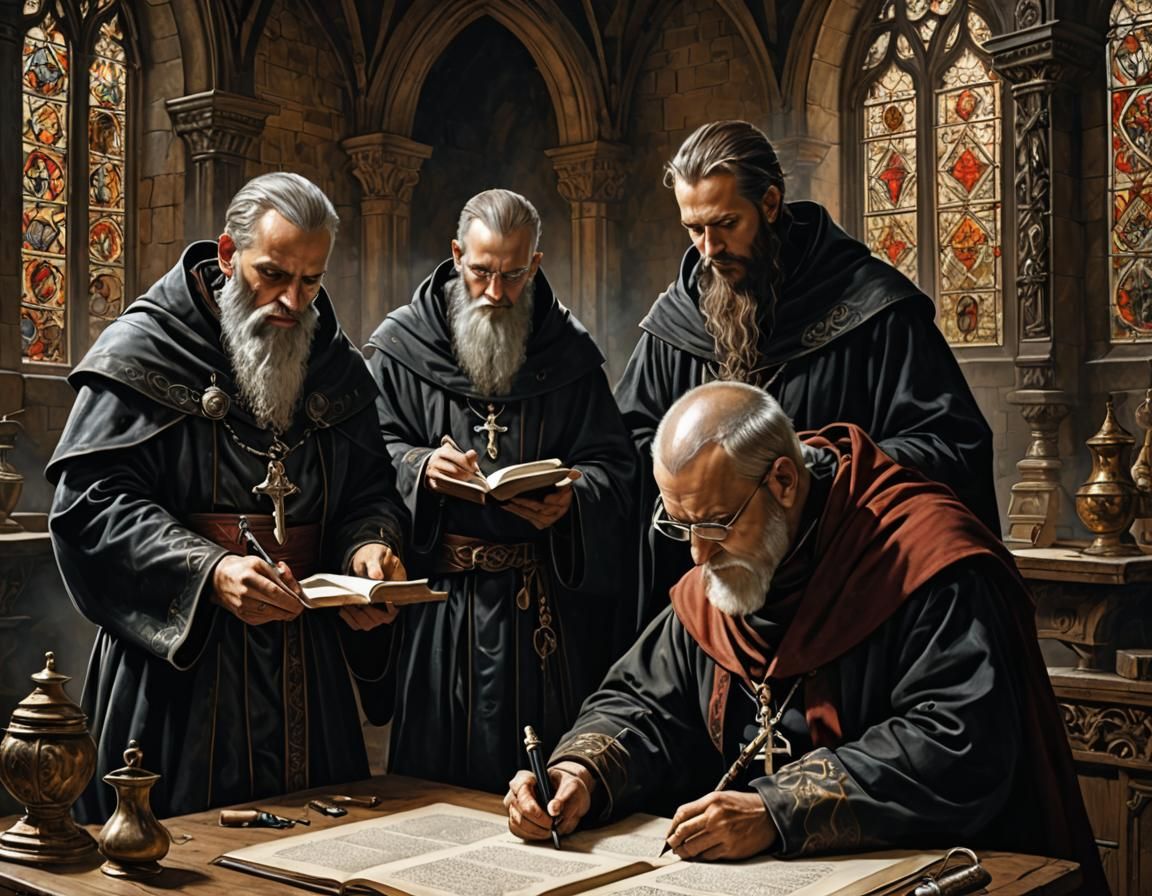 Copyists of the Abbey's Scriptorium - AI Generated Artwork - NightCafe ...