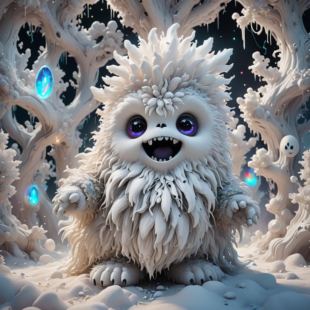 cute Snow monster - AI Generated Artwork - NightCafe Creator