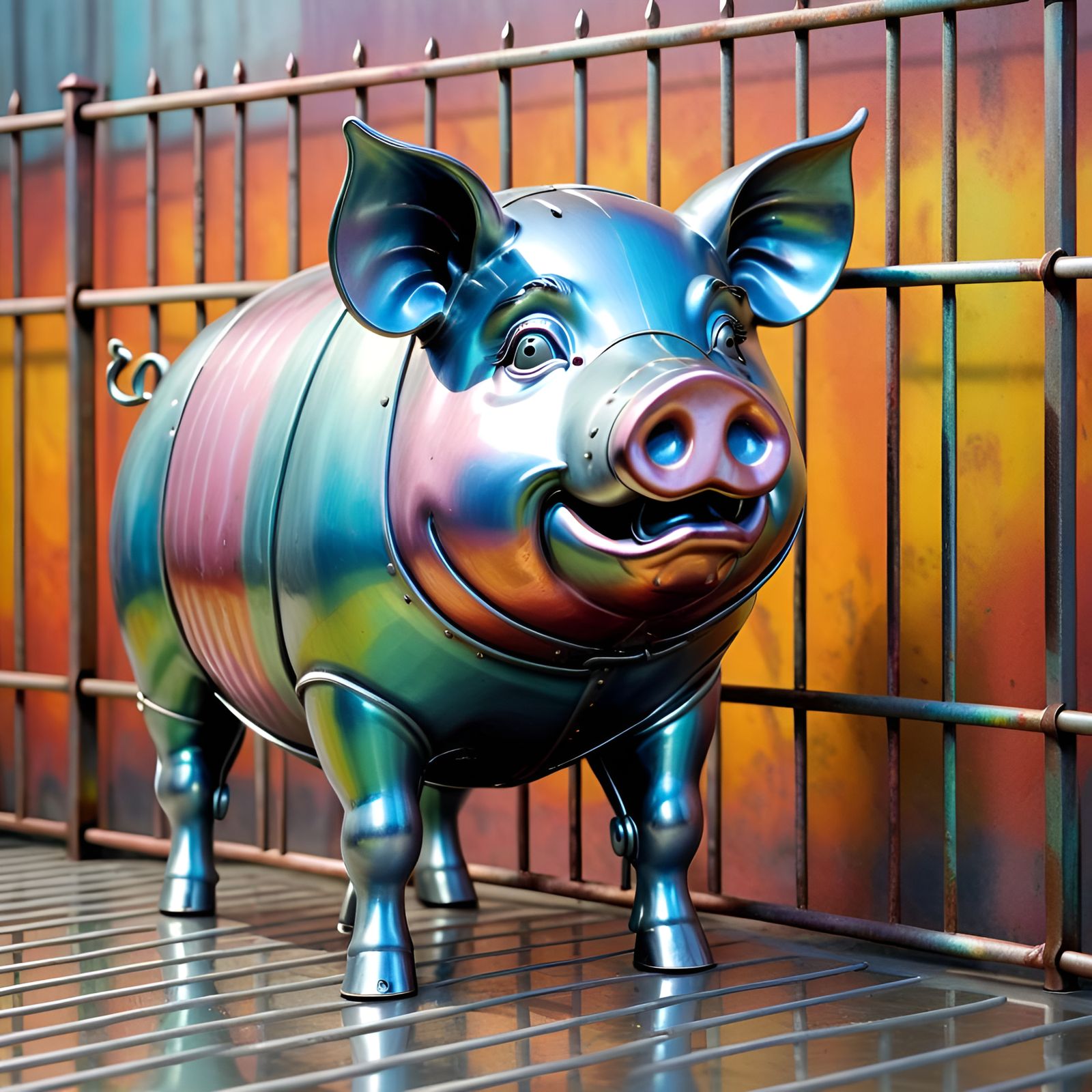 Heavy Metal Pig 🤘🎸🏋️ - AI Generated Artwork - NightCafe Creator