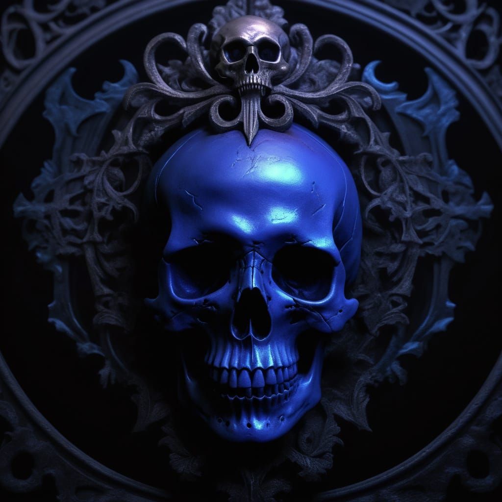 Gothic purple skull& intricately detailed hyperdetailed gothic art 3D ...