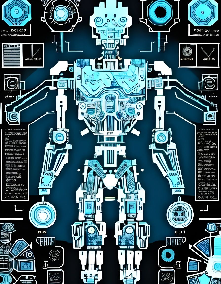 Robot blueprint - AI Generated Artwork - NightCafe Creator