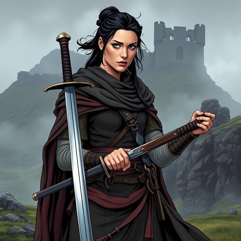 Scottish Warrior Woman Teaches Ulster Hero Combat ... - AI Art