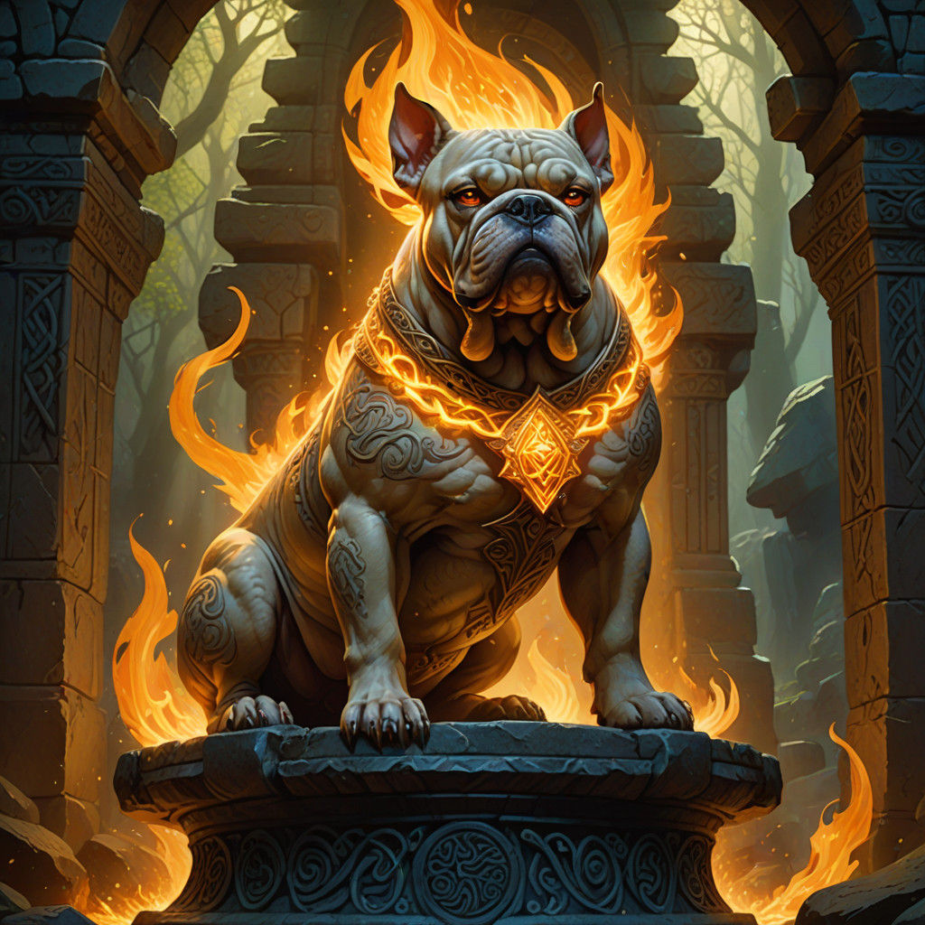 Celtic bulldog fire spirit - Celtic Bulldog Embodied by Fier...