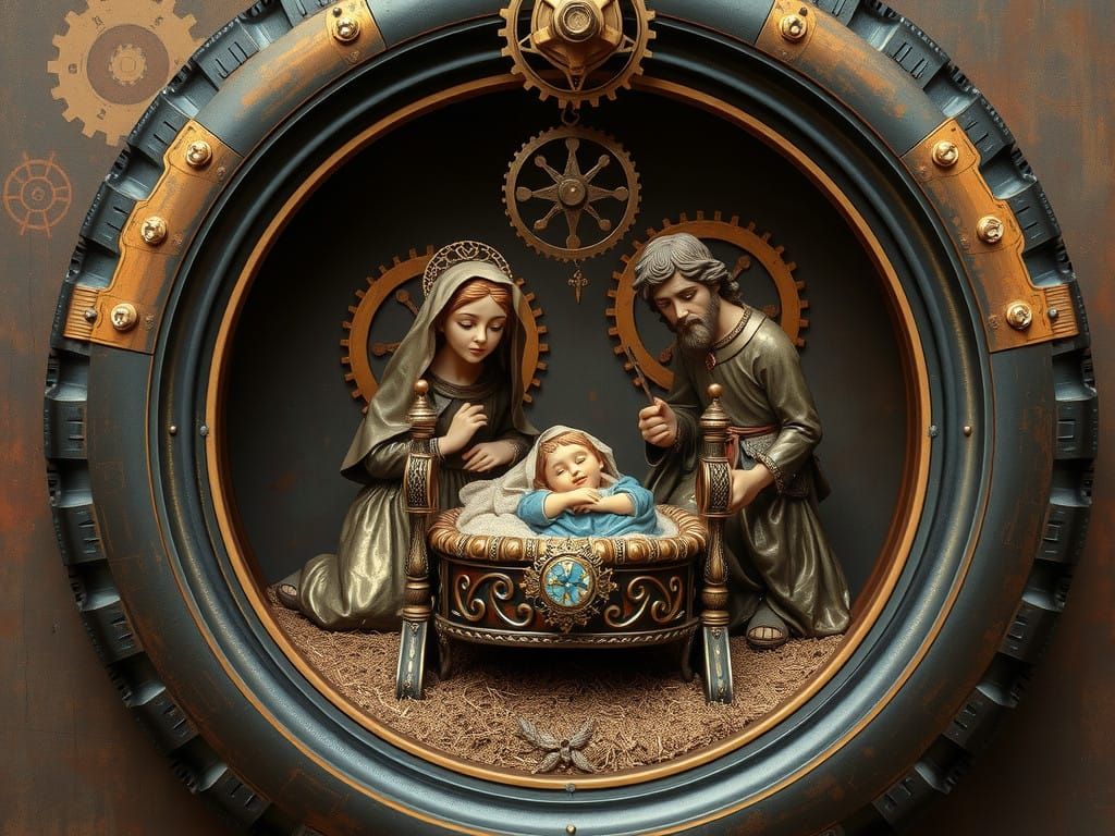 steampunk-inspired nativity 6 - Steampunk Nativity Scene in ...