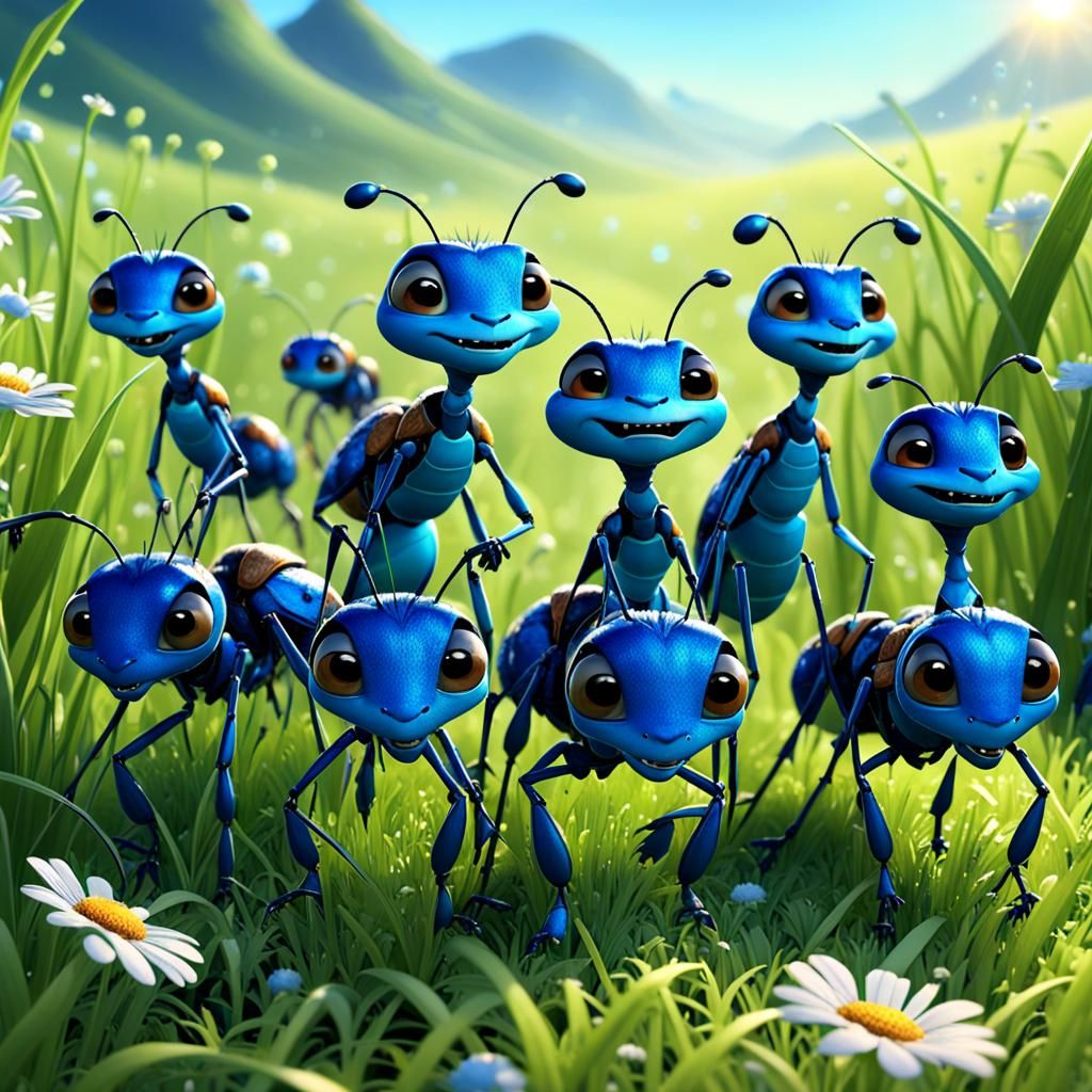 Worker ants from "A Bugs Life" making a pyramid - AI Generated Artwork ...