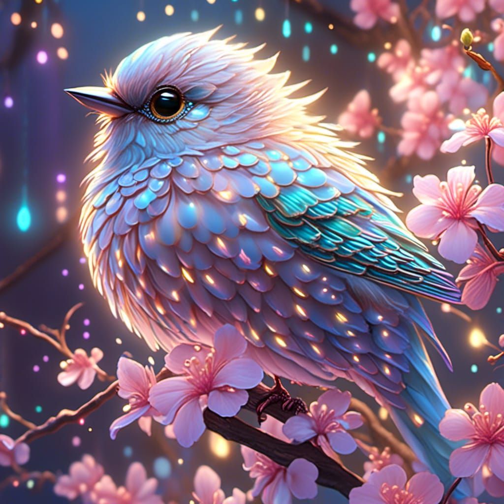 A cute fantasy bird that conveys its innocence and playfulness, photo ...