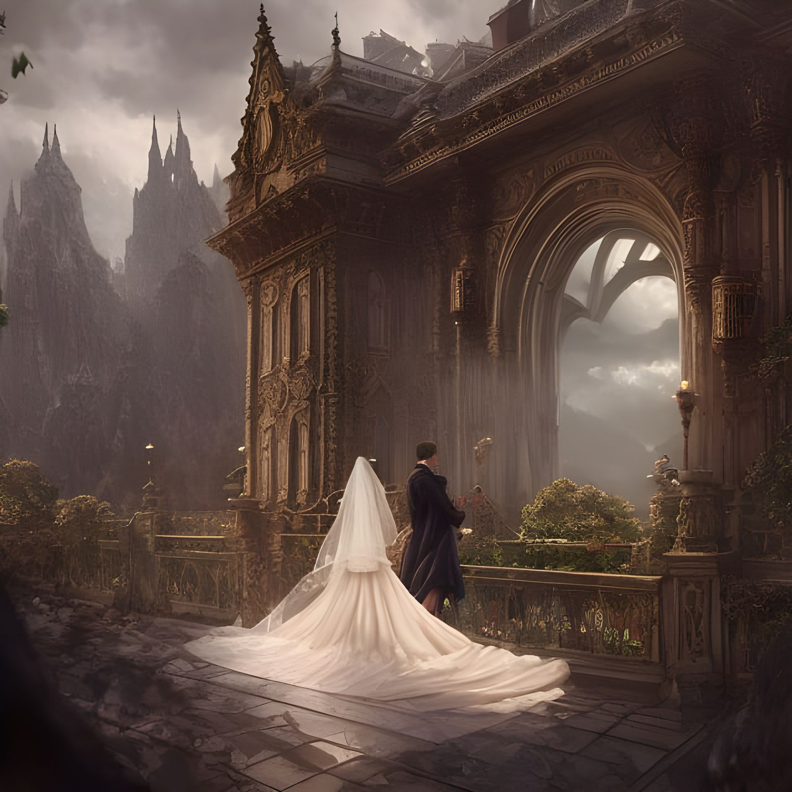 Wedding Stroll - AI Generated Artwork - NightCafe Creator
