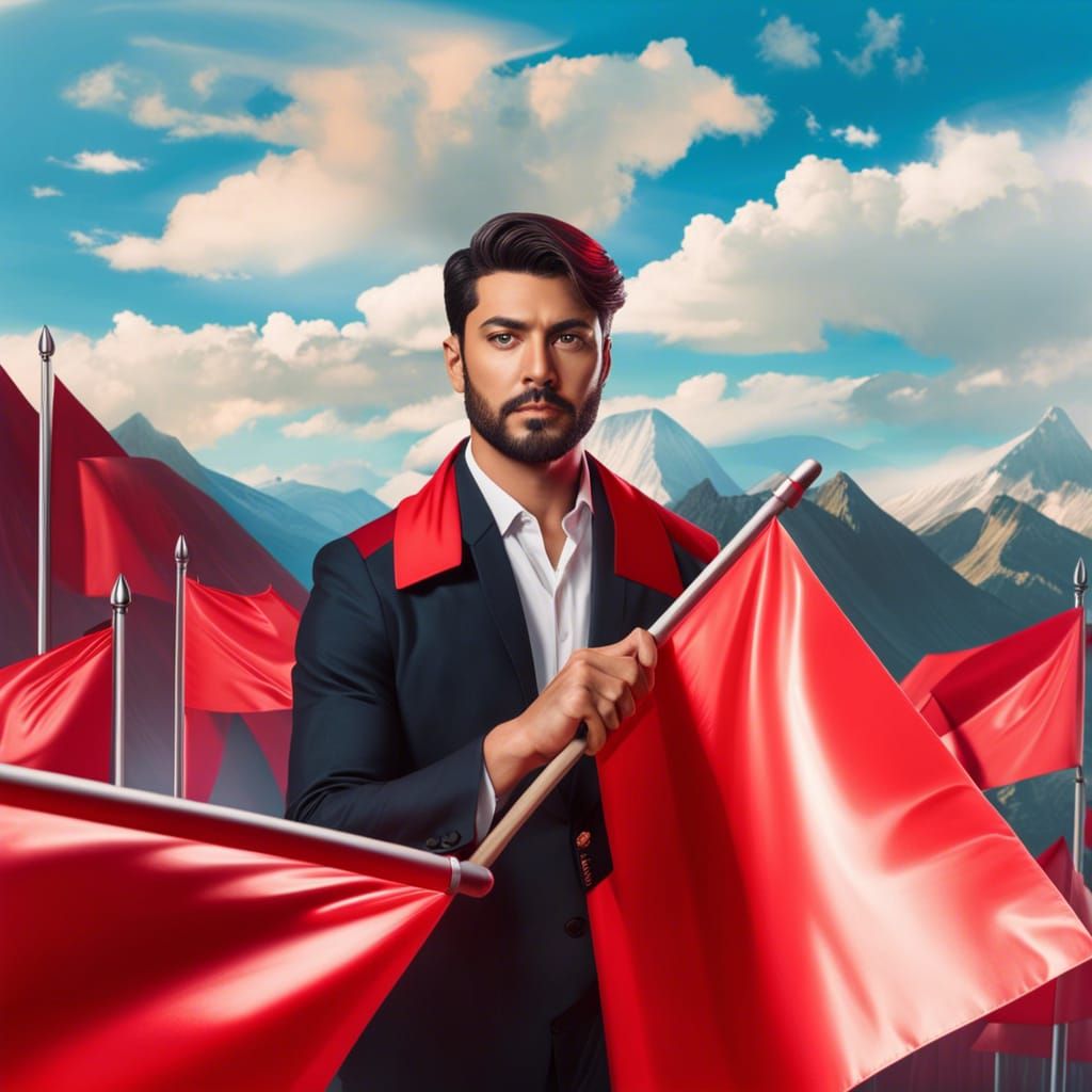 Walking Red flag - AI Generated Artwork - NightCafe Creator