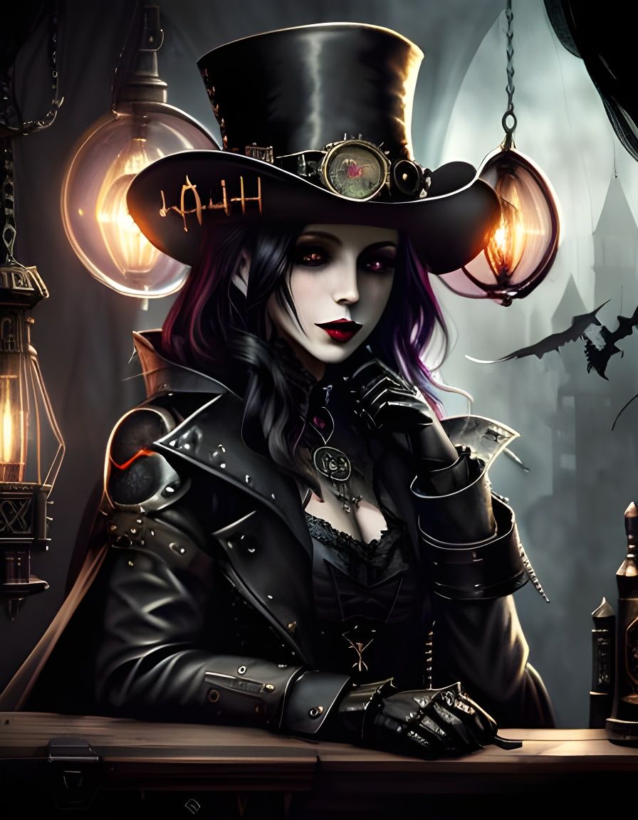 Goth Steampunk Vampire - AI Generated Artwork - NightCafe Creator