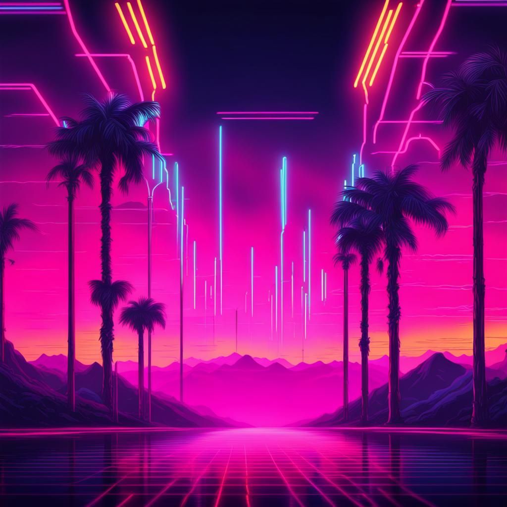 neon dreamscape - AI Generated Artwork - NightCafe Creator